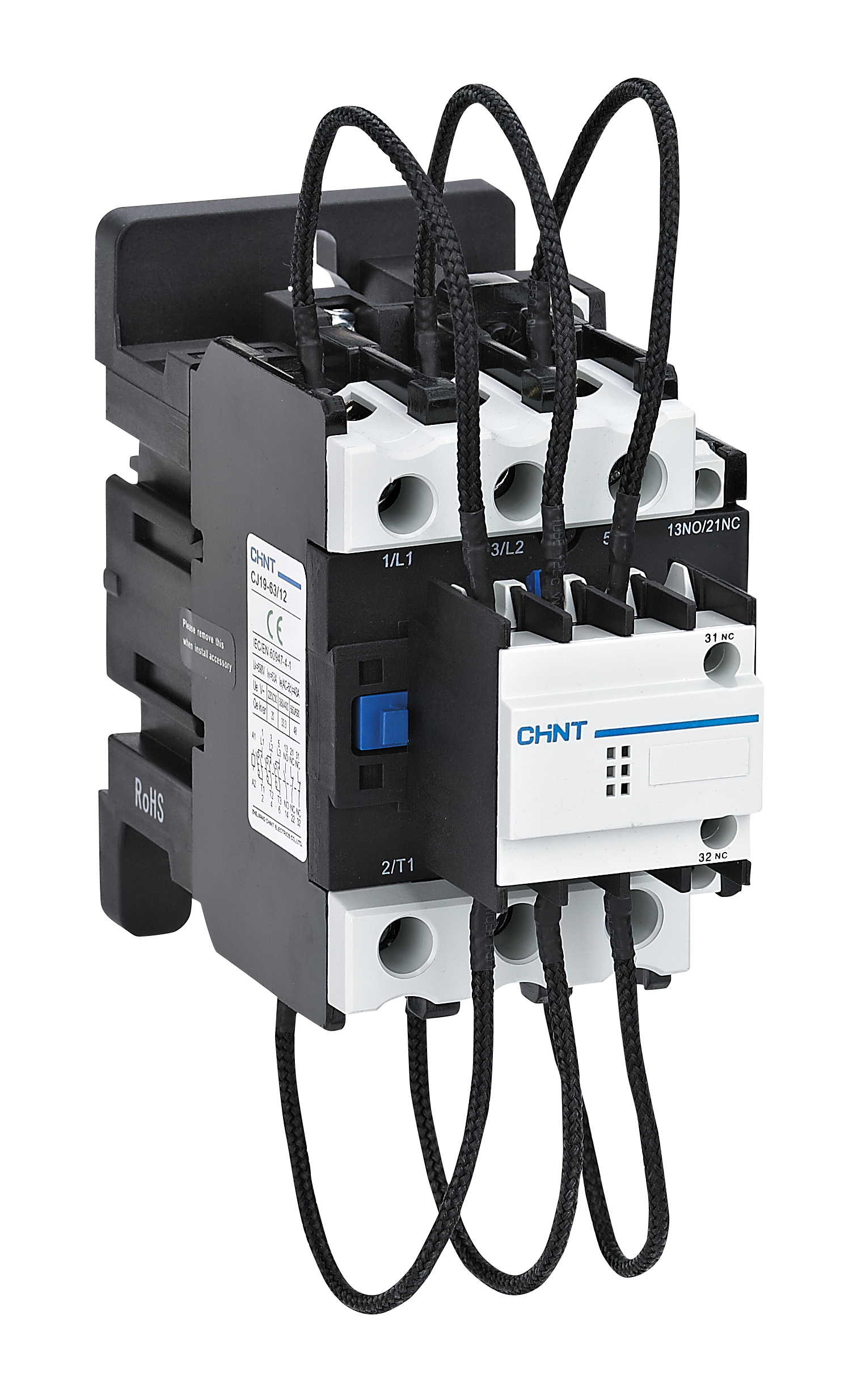 Contactor FP; 3P +1NA+1NC, 12 kVAR, 380V (40°C), Bob. 220Vac CJ19-2511 ...